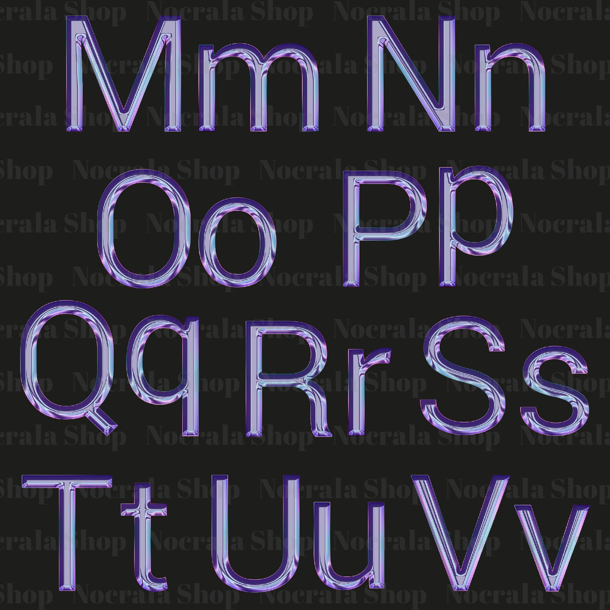 Holographic Chrome Alphabet Clipart, PNG Clip Art, Holographic Chrome ...