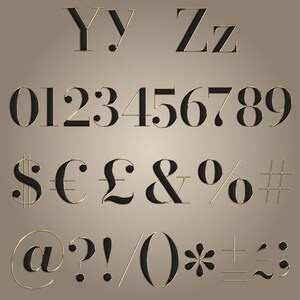 Black and Gold Glam Alphabet Clipart, PNG Digital Clip Art, Black ...