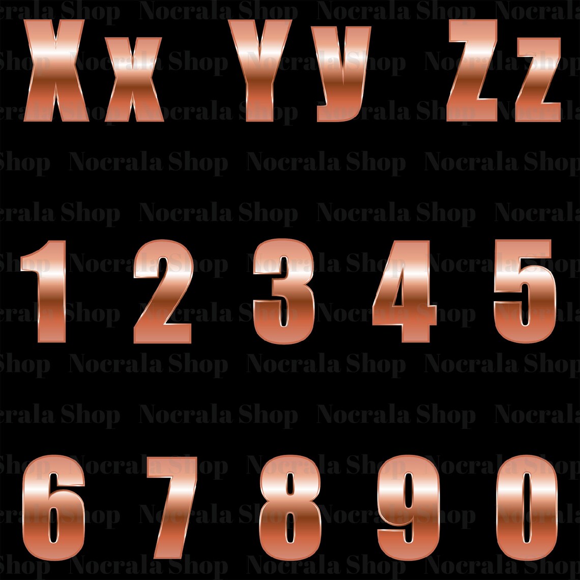 Copper Metallic Alphabet Clipart, Copper Foil Alphabet , Copper Digital ...