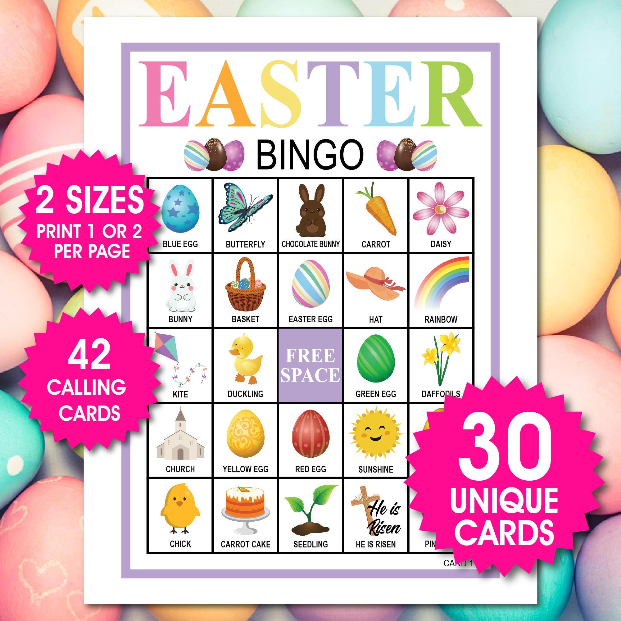 Easter Bingo Cards, Kids Party Game, Classroom Activity (digital ...