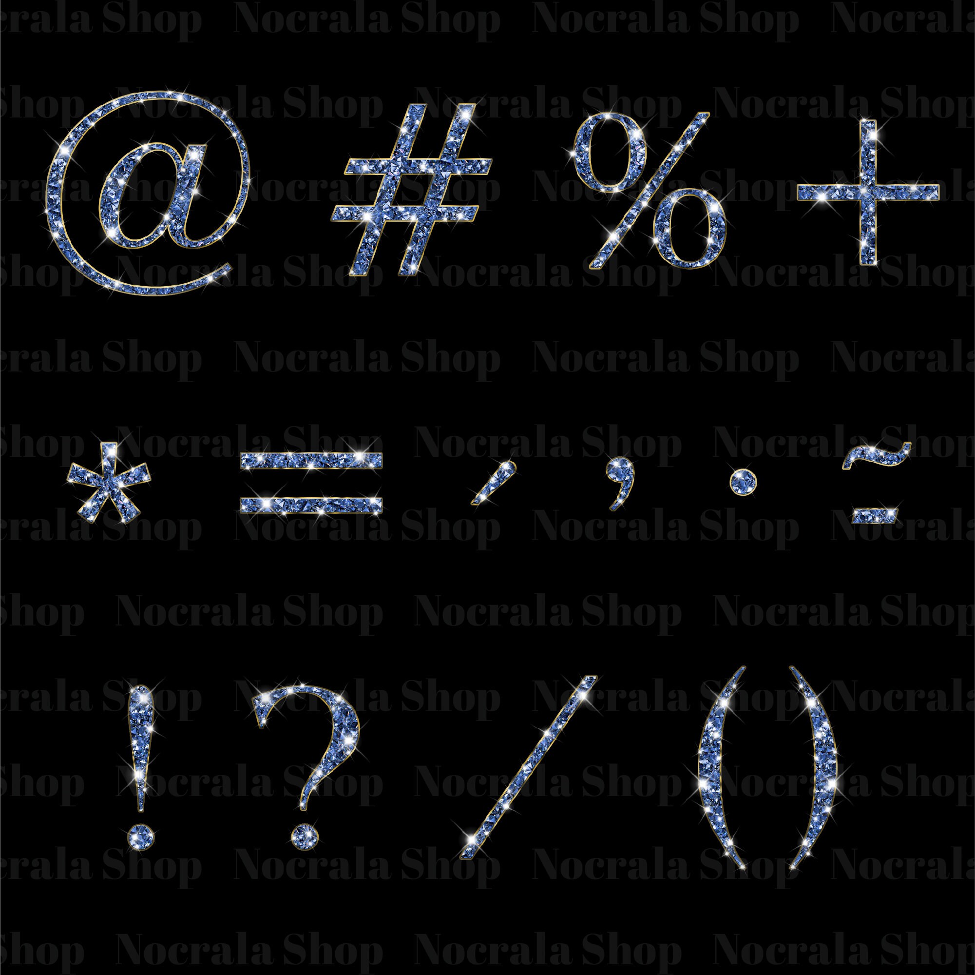 Blue Diamond Alphabet Clipart, Glam Letters PNG (digital Download) - Etsy