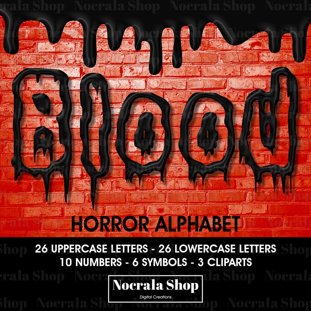 Black Blood Alphabet Clipart, Letters PNG Clipart, Horror Letter ...