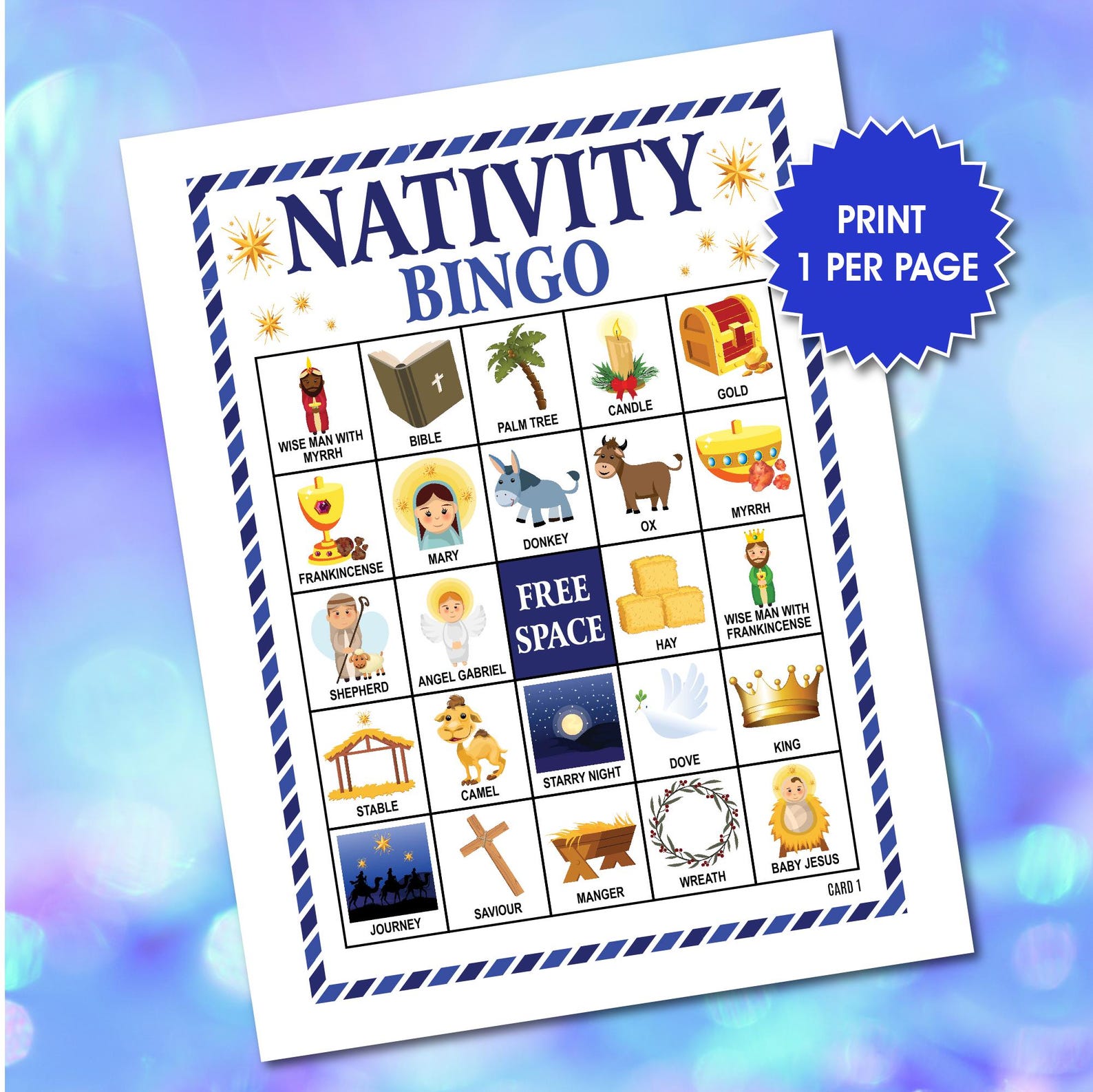 Nativity Bingo Game, 50 Unique Cards, Church Christmas Activity (PDF ...