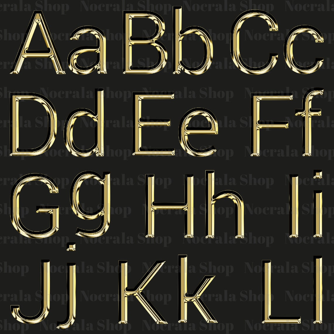 Gold Chrome Alphabet Clipart, PNG Clip Art, Gold Chrome Letters ...