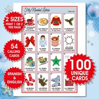 Christmas Loteria/ Printable Christmas Loteria/ Loteria/ Spanish ...