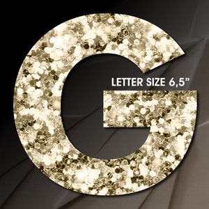Champagne Chunky Glitter Alphabet Clipart, PNG Digital Clip Art ...