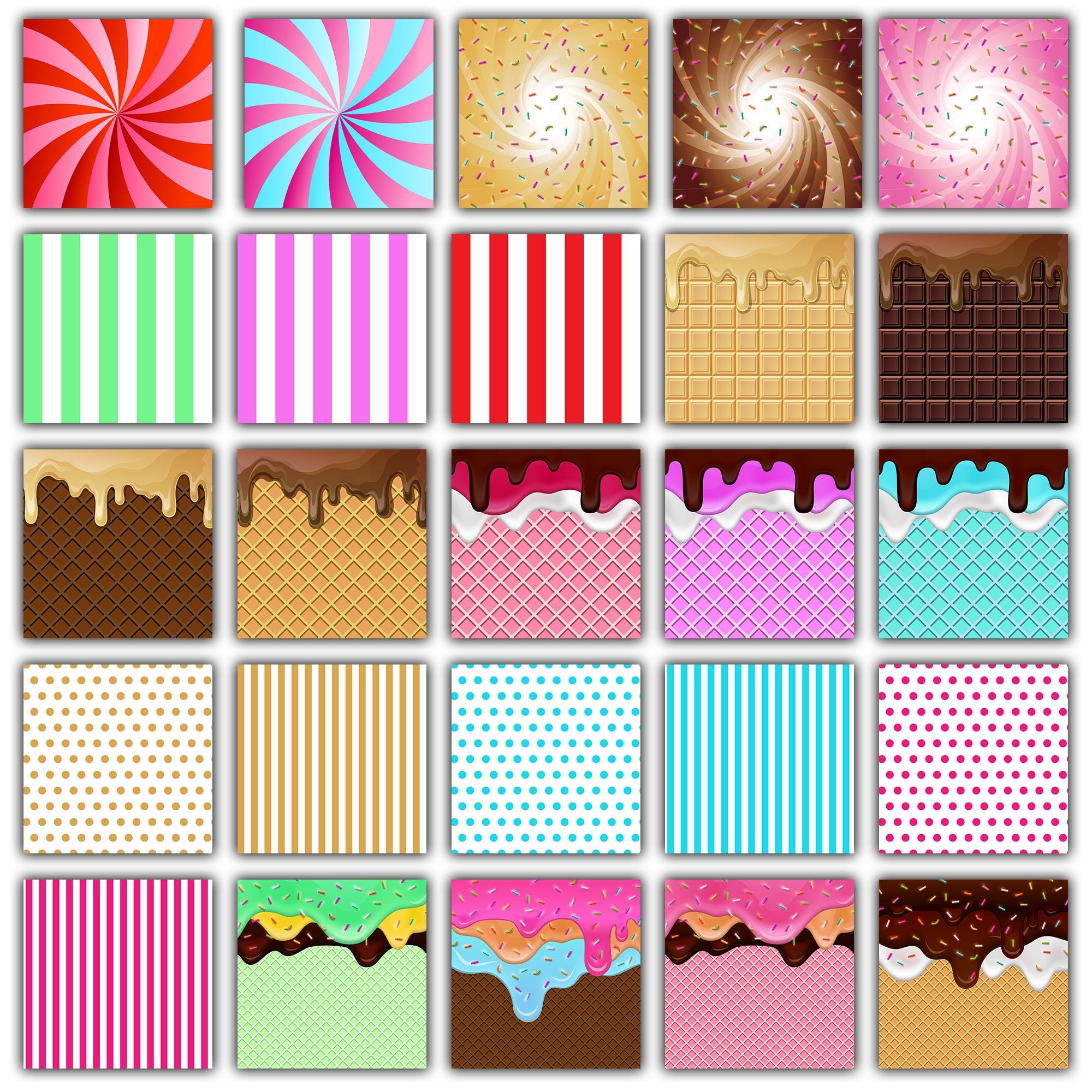 Candy Shop Digital Paper, Ice Cream Seamless Textures (digital Download ...