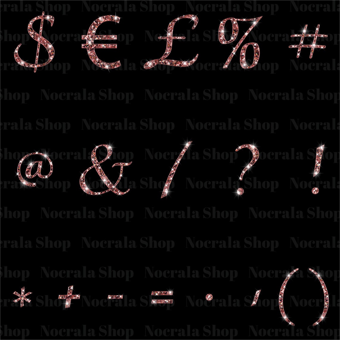 Rose Gold Diamond Alphabet Clipart PNG Digital Clip Art Rose - Etsy