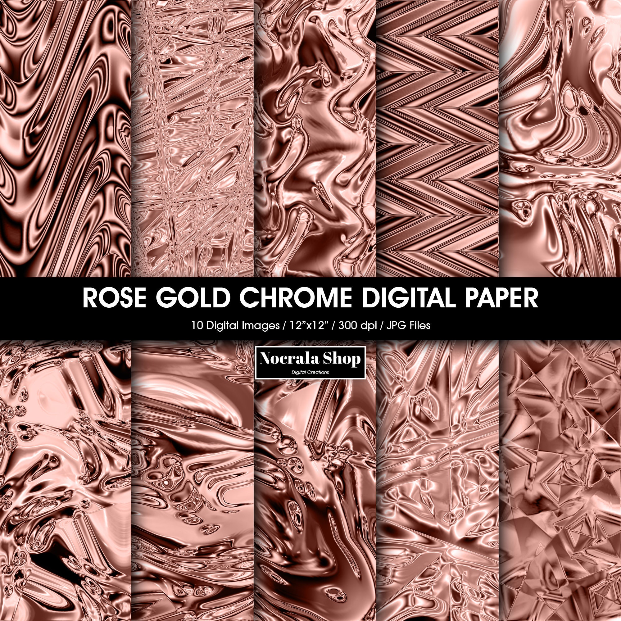 Rose Gold Chrome Digital Paper, Scrapbook Papers (digital Download) - Etsy