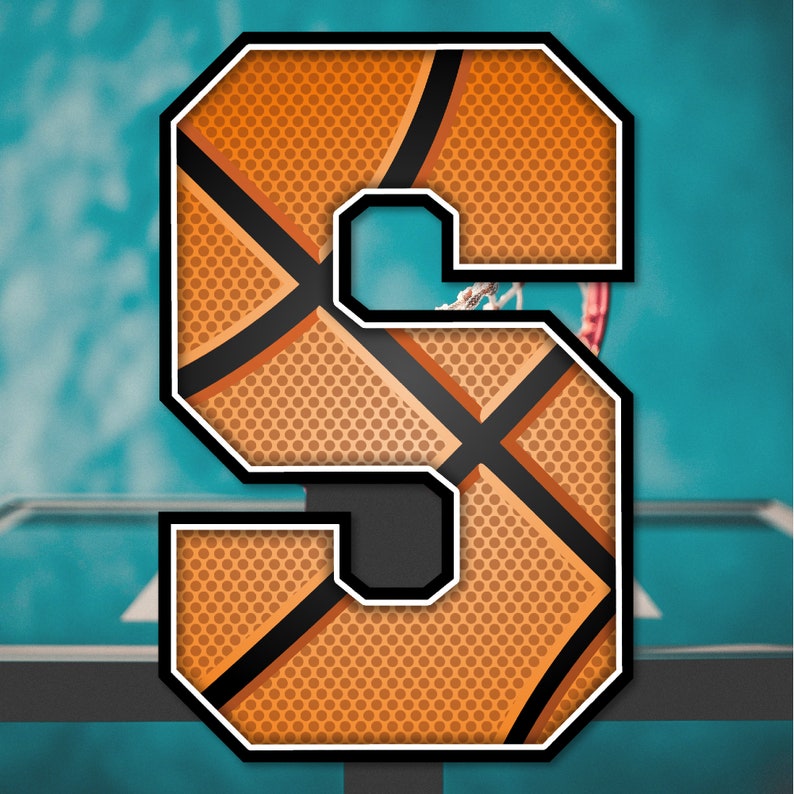 Basketball Alphabet Clipart, PNG Digital Clip Art, Basketball Letters ...