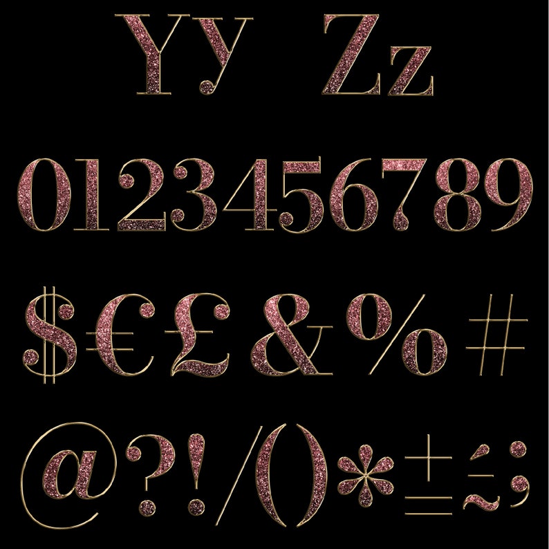 Pink Glitter Glam Alphabet Clipart, PNG Clipart, Bling Alphabet ...