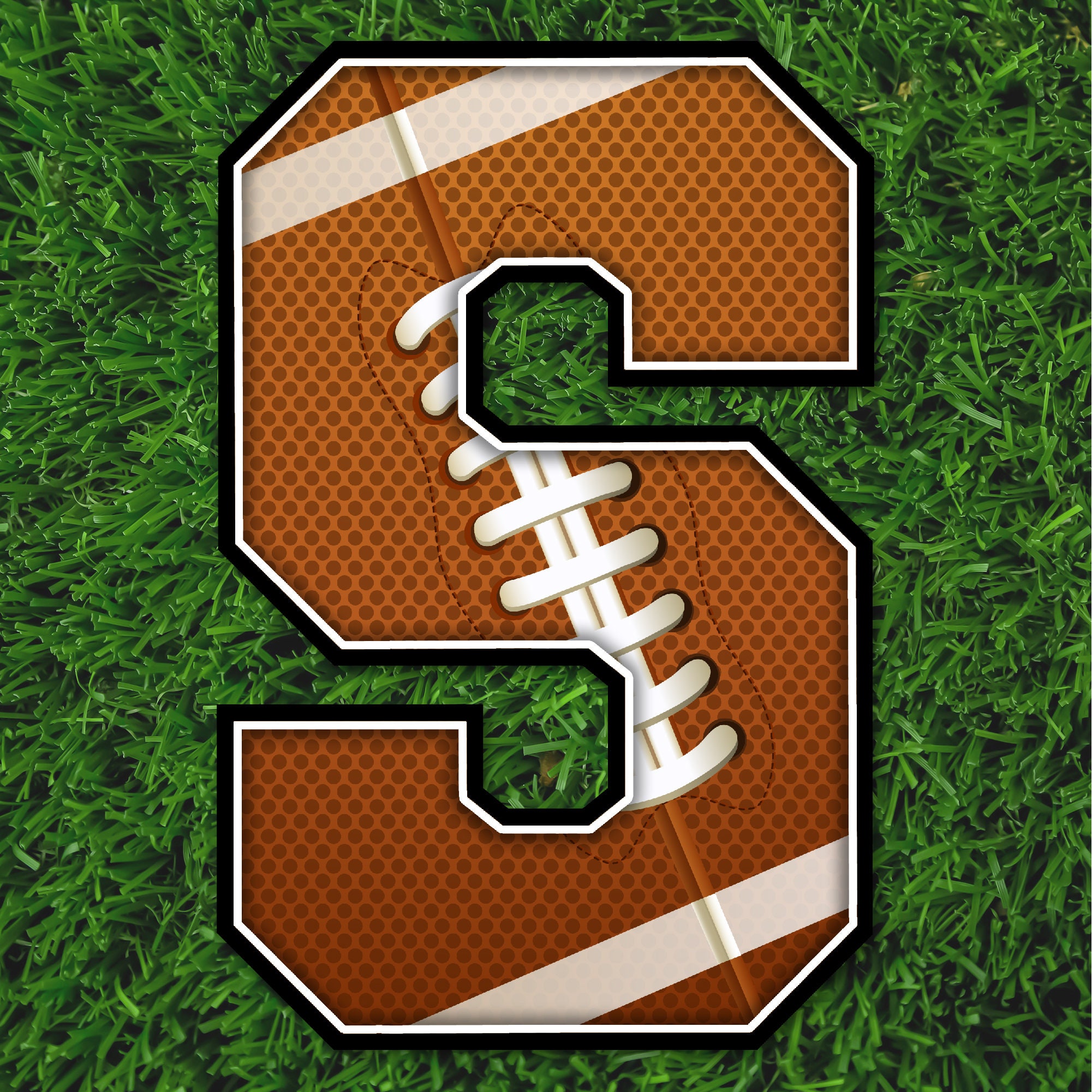 Football Alphabet Clipart, PNG Digital Clip Art, Football Letters ...