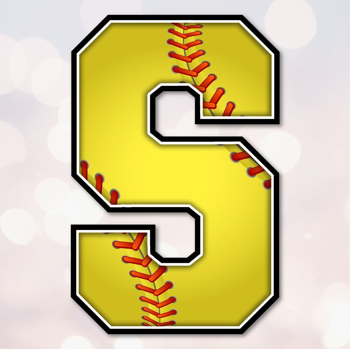 Softball Alphabet Clipart, PNG Digital Clip Art, Softball Letters ...