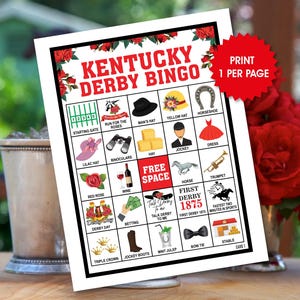 60 Kentucky Derby Bingo Cards, Kentucky Derby Party Game, Run for the ...