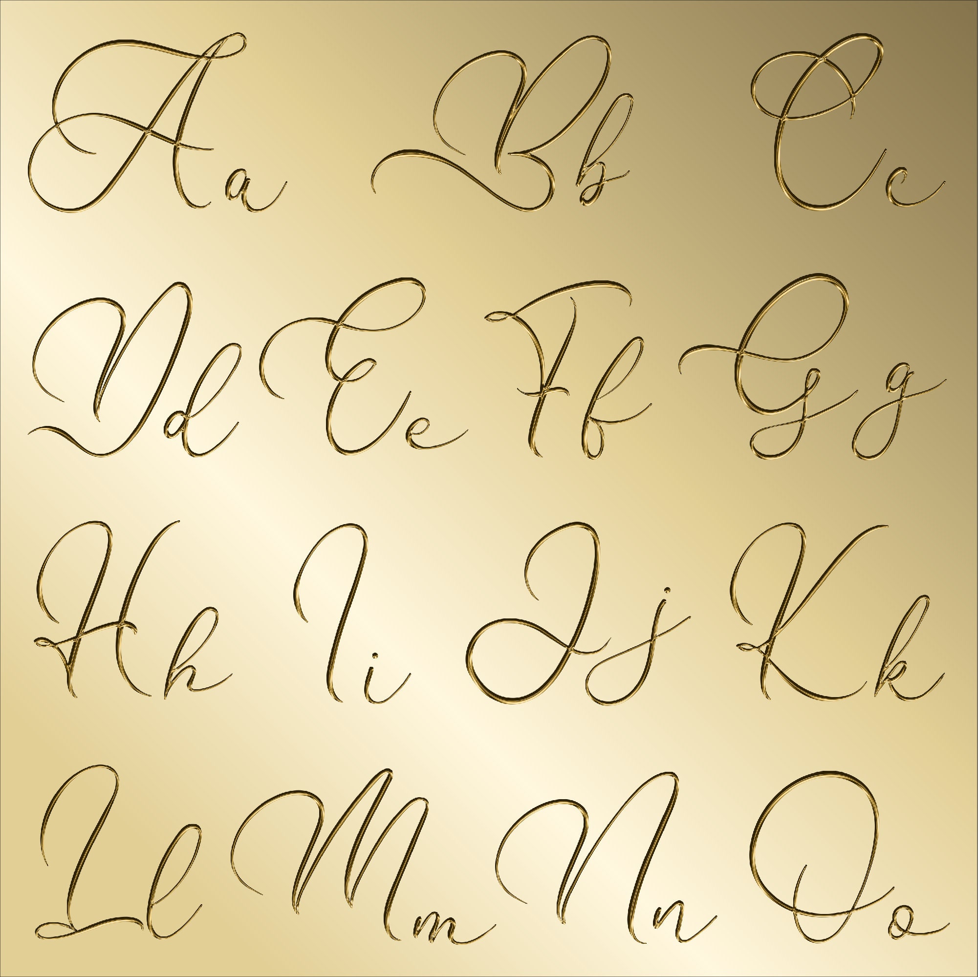 Gold Chrome Cursive Alphabet Clipart, PNG Clip Art, Gold Chrome Cursive ...