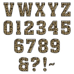 Bubble Gold Leopard Alphabet Clipart, PNG Digital Clip Art, Animal ...