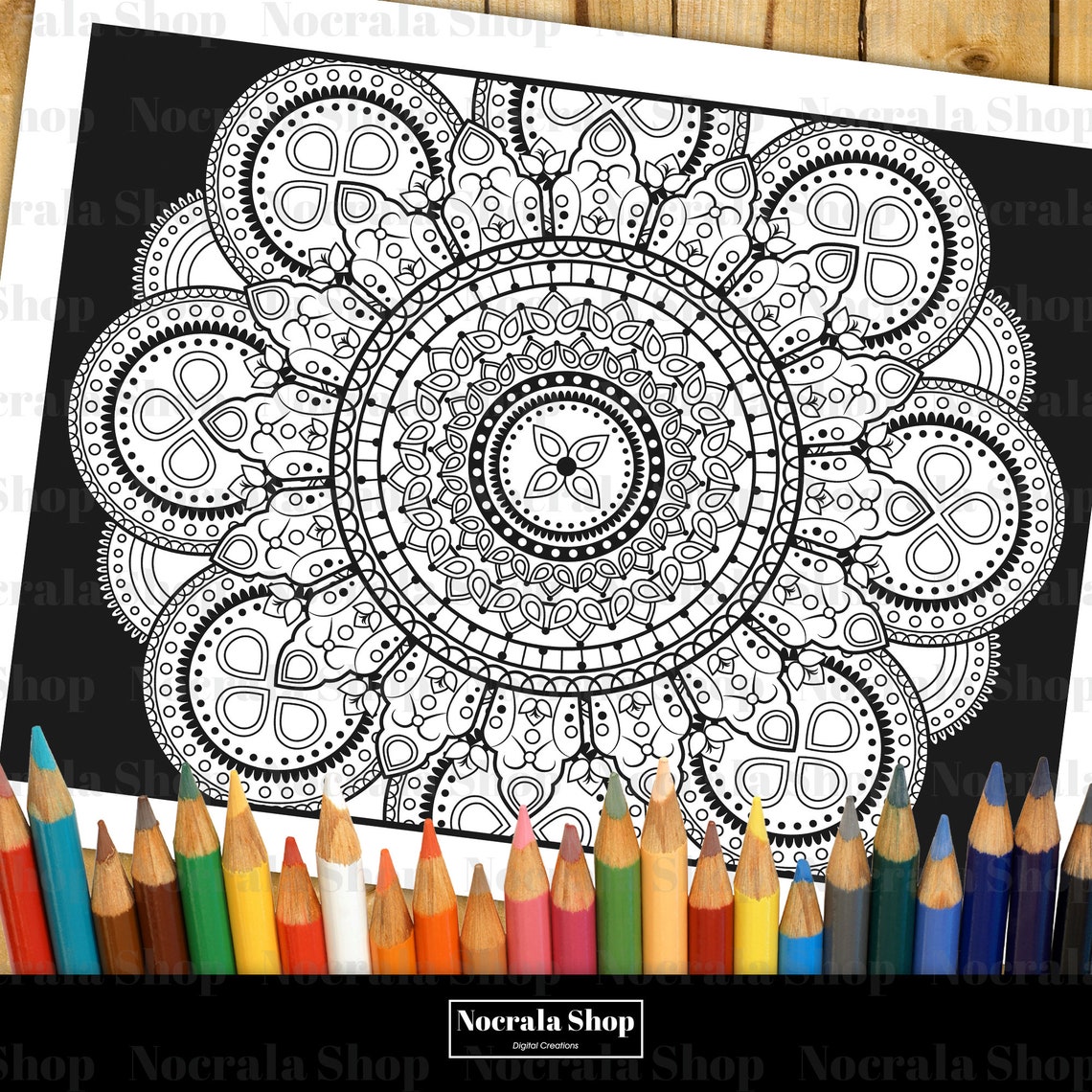 5 affiches géantes de mandala à colorier, affiche à colorier, page de ...