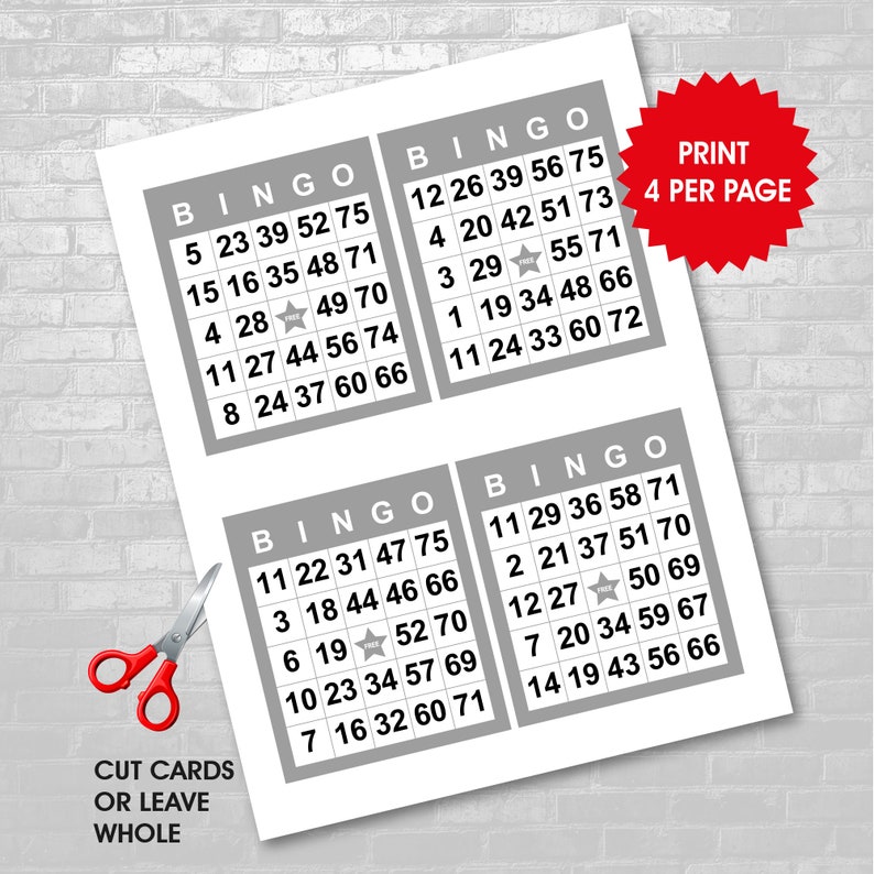 300 Classic Bingo Cards, 1, 2, or 4 per Page, Fun Party Game, Classroom ...