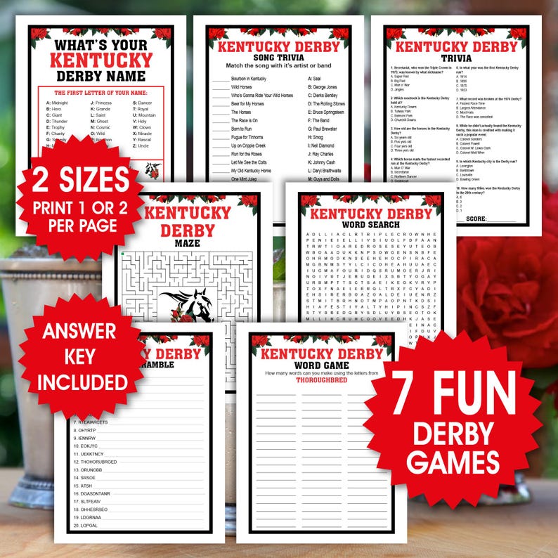 7 Printable Kentucky Derby Party Games, Kentucky Derby Trivia Games ...