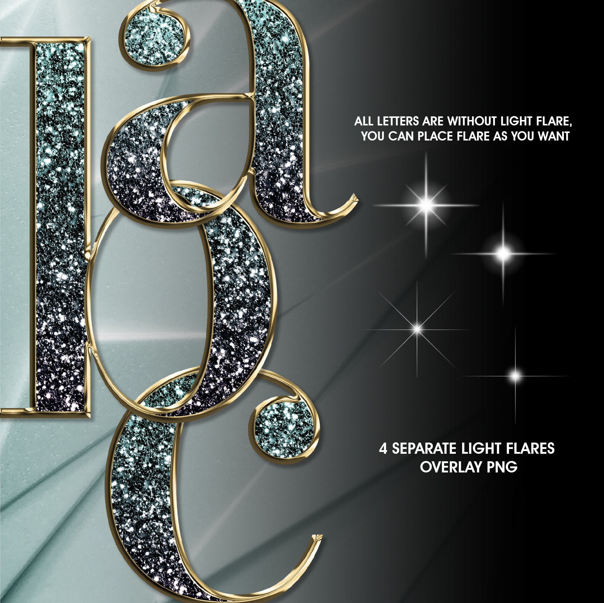 Blue Glitter Glam Alphabet Clipart PNG Digital Clip Art Blue - Etsy