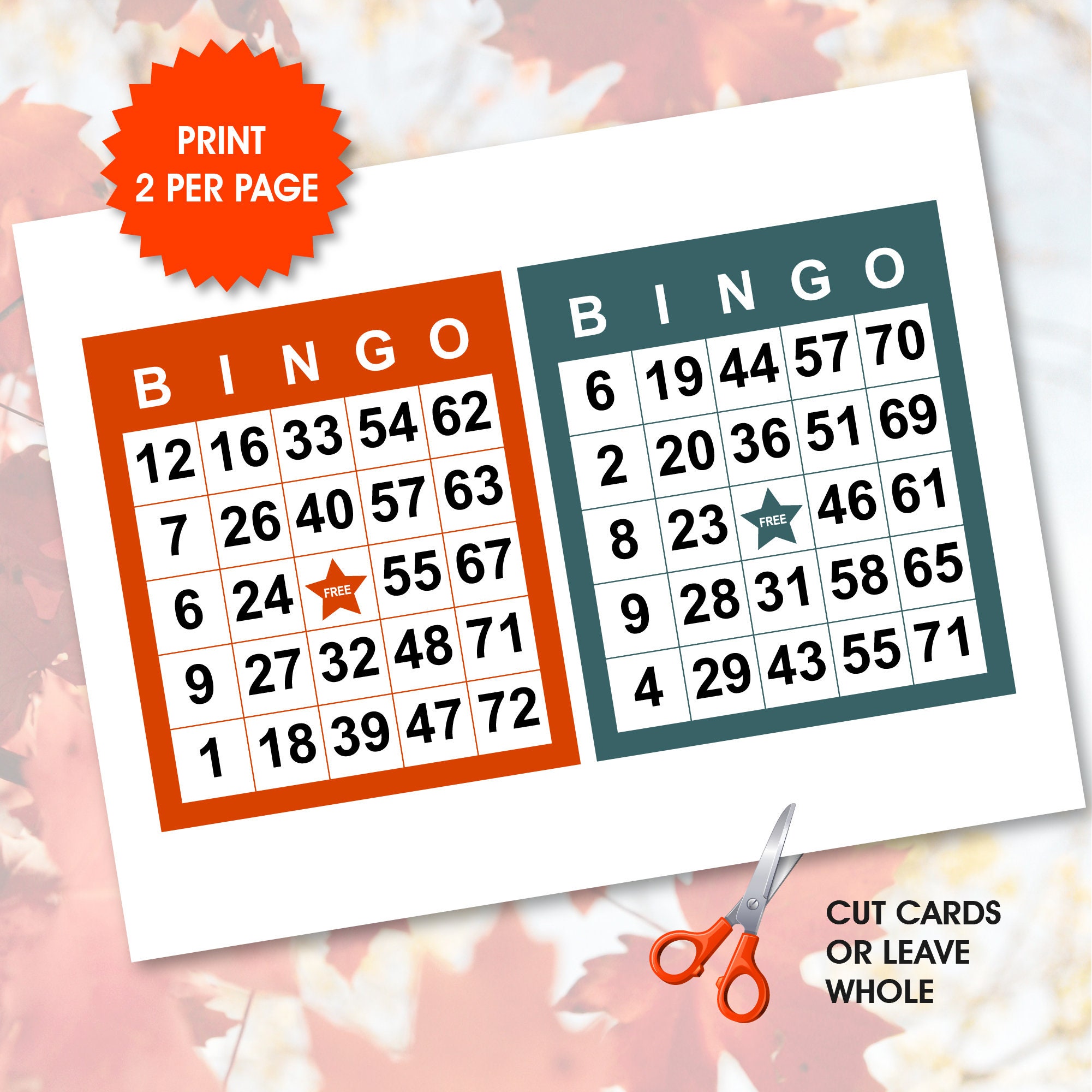 Autumn Colors Bingo, 300 Cards, Fall Party Game (PDF Download) - Etsy