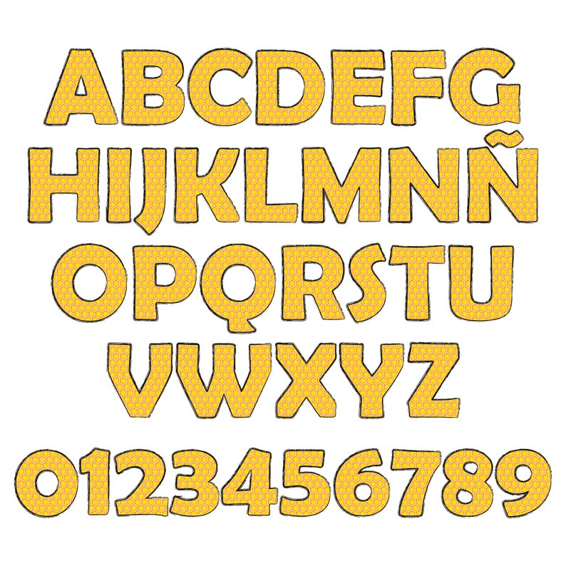 4 Bee Alphabets Clipart, PNG Digital Clip Art, Bee Letters Bundle, Cute ...
