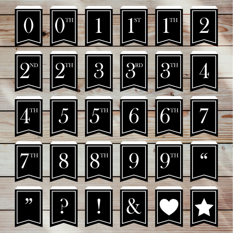 Printable DIY Banner, Letters, Numbers, Punctuation (PDF Download) - Etsy