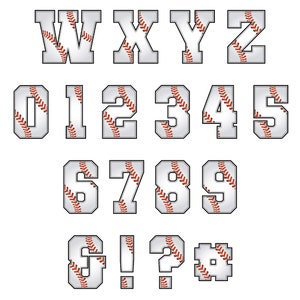 Baseball Alphabet Clipart, PNG Digital Clip Art, Baseball Letters ...