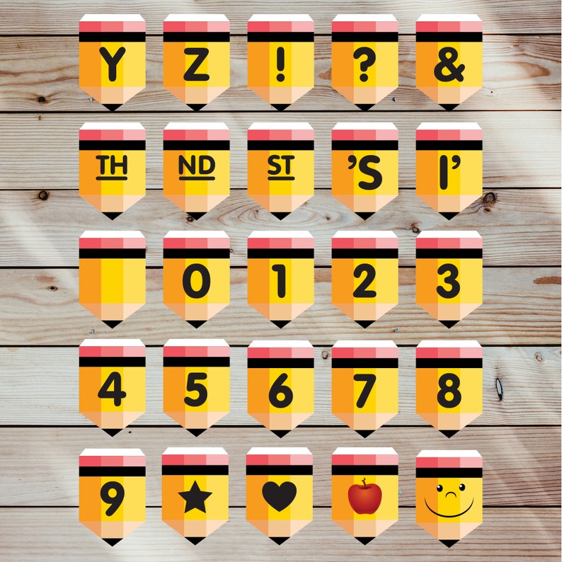 Pencil Printable PDF Banner, Classroom Banner, Colorful Classroom Decor ...