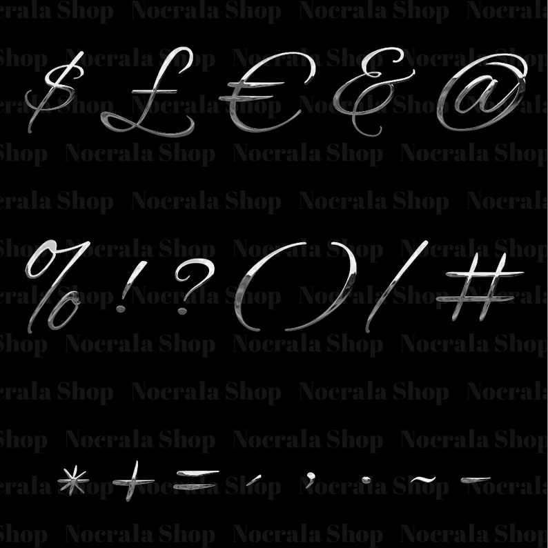 Silver Chrome Cursive Alphabet Clipart, PNG Clip Art, Silver Chrome ...