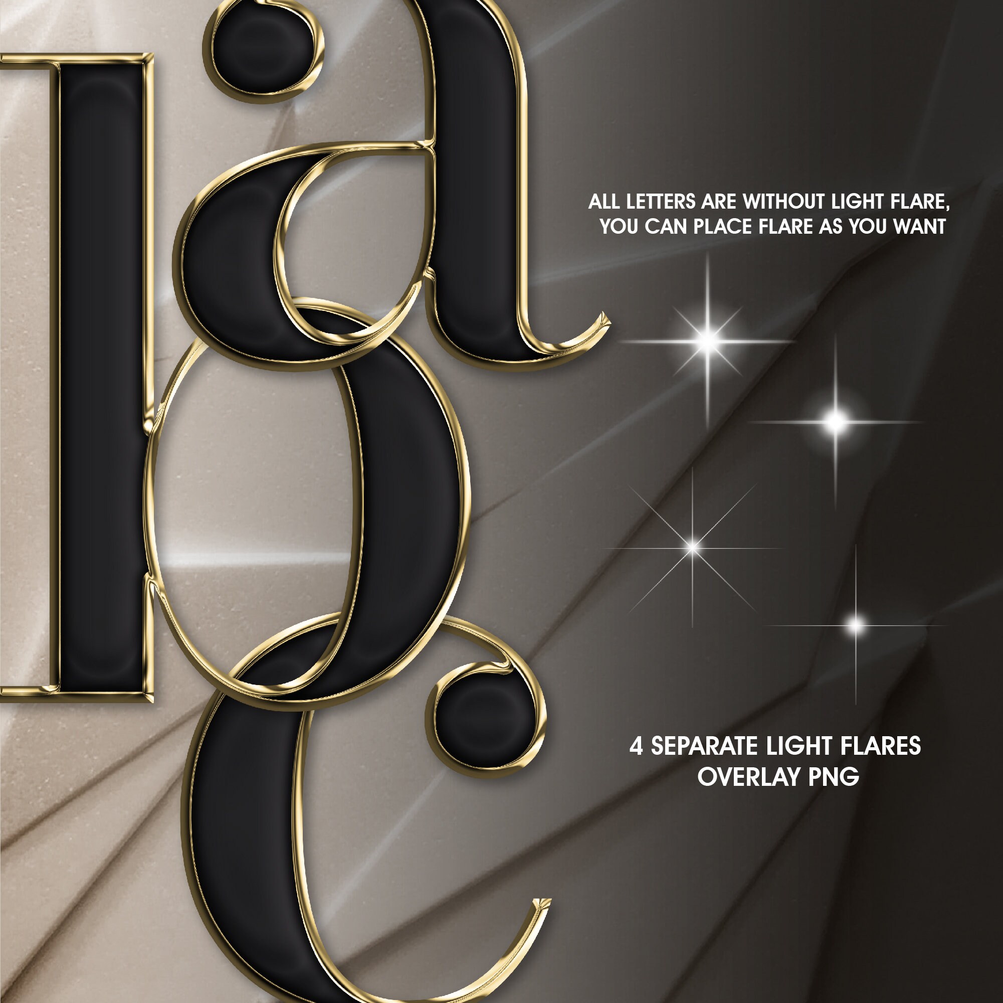 Black and Gold Glam Alphabet Clipart, PNG Digital Clip Art, Black ...
