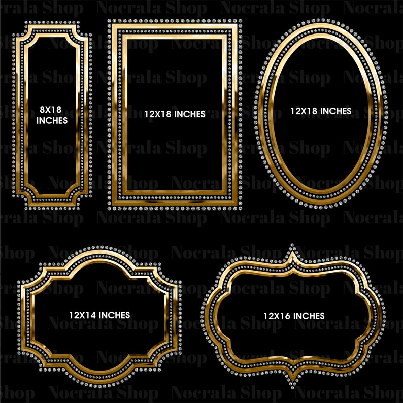 10 Gold and Diamonds Frames Clip Art, Gold Frames, Large Frames Png ...