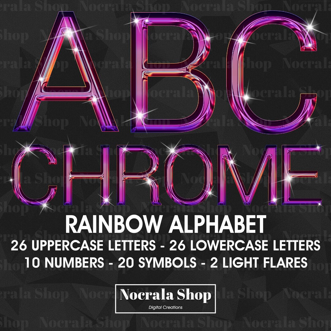 Rainbow Chrome Alphabet Clipart, PNG Clip Art, Rainbow Chrome Letters ...