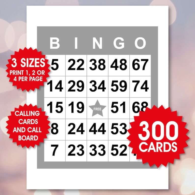 300 Bingo Cards, Fun Party Game, Classroom Activity (PDF Download) - Etsy