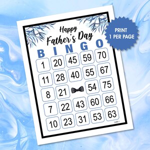100 Happy Father's Day Bingo Cards, 1,2 or 4 per Page, Fun Party Game ...
