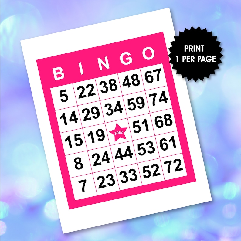 300 Colorful Bingo Cards, 1, 2, or 4 per Page, Fun Party Game ...