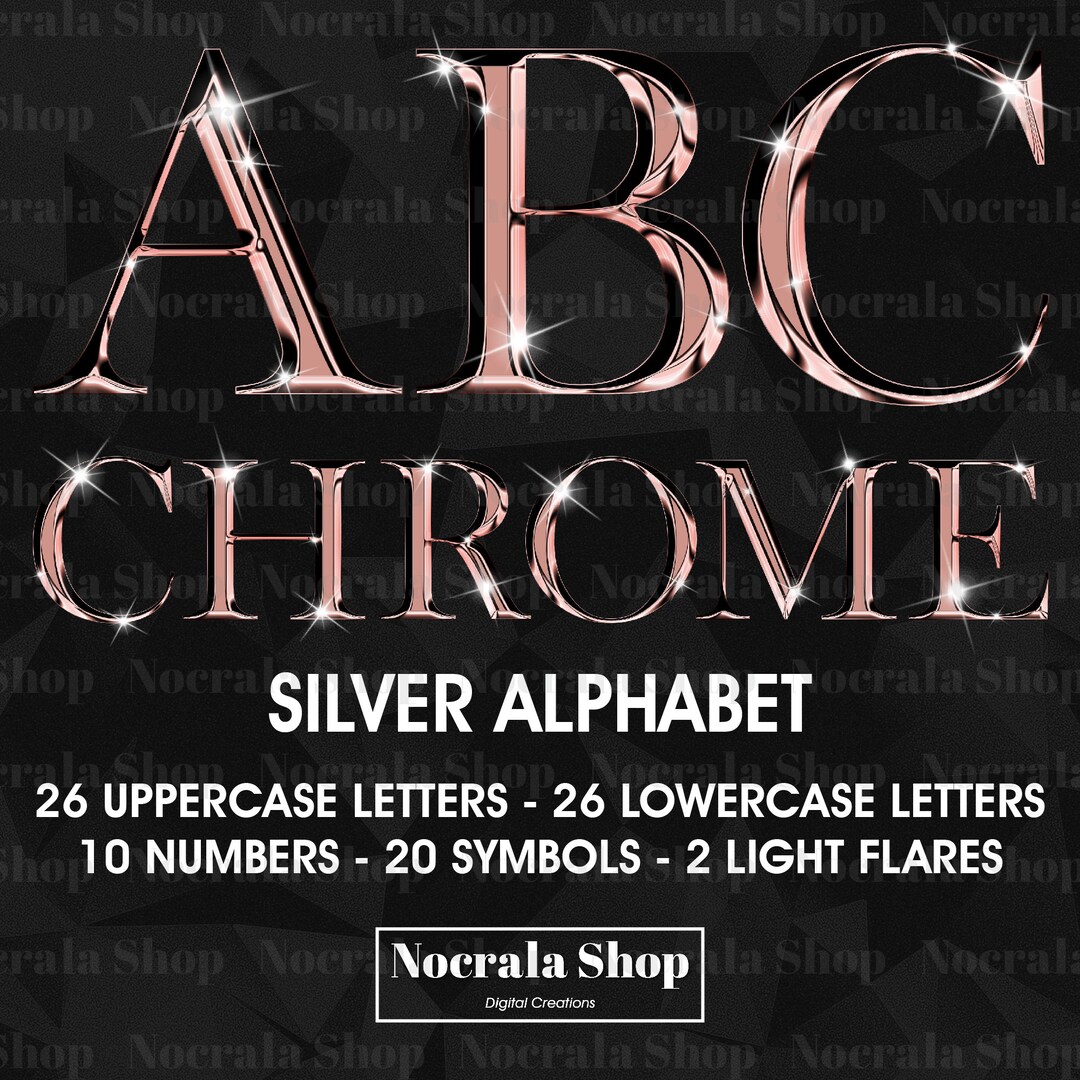 Rose Gold Chrome Alphabet Clipart PNG Clip Art Rose Gold - Etsy