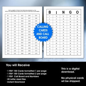 100 Winter Bingo Cards, 1 or 2 per Page, Winter Game, Winter Activity ...