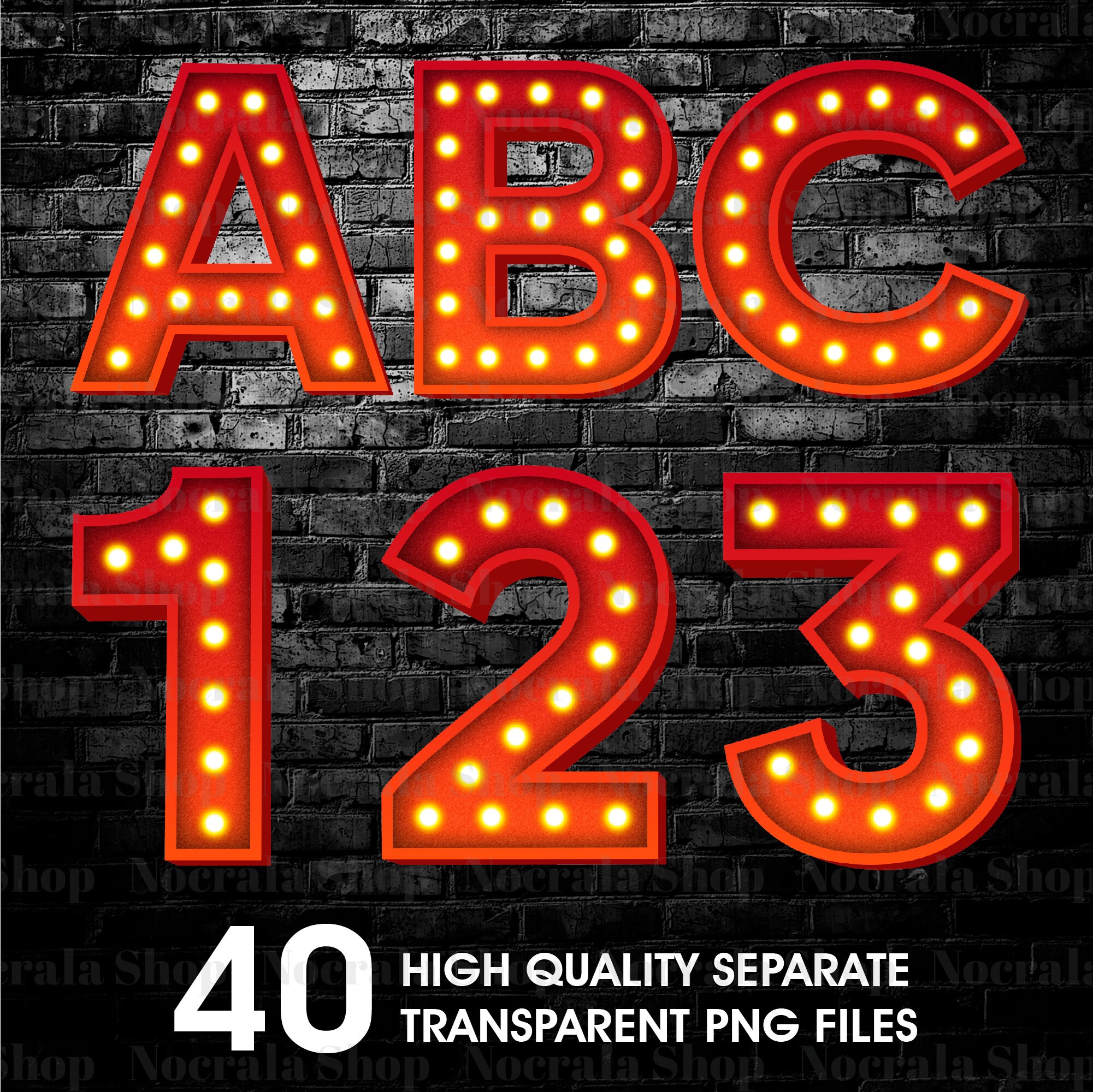 Red Marquee Alphabet Clipart, Marquee Letters & Numbers, PNG Clipar ...