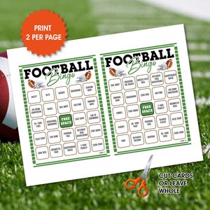 50 Unique Printable Football Bingo Cards. Football Bingo, American ...