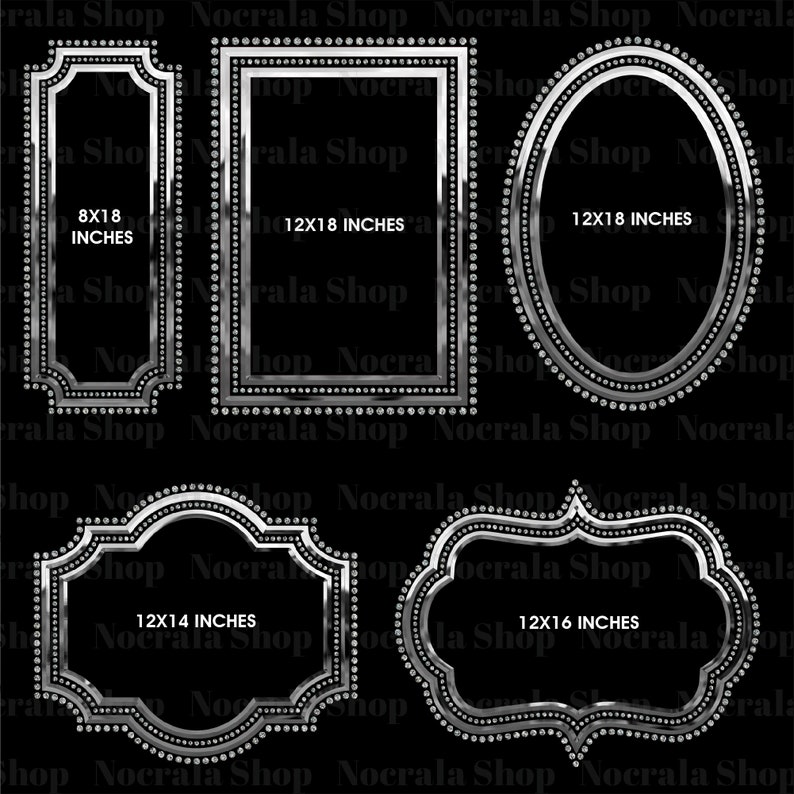 10 Silver and Diamonds Frames Clip Art, Silver Frames, Large Frames Png ...