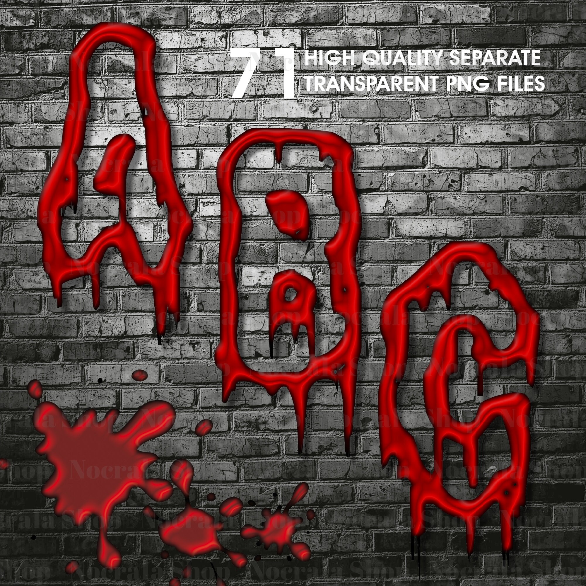 Red Blood Alphabet Clipart, Letters PNG Clipart, Horror Letter ...