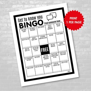 50 Get to Know You Bingo, 50 Find Someone How Bingo, Icebreaker Office ...