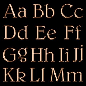 3D Copper Chrome Alphabet Clipart, High Shine PNG (digital Download) - Etsy