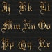 Gold Gothic Alphabet Clipart, PNG Digital Clip Art, Gold Gothic Letters ...