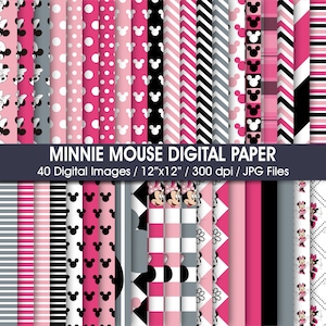 40 Minnie Magic World Digital Paper, Minnie Backgrounds, Instant ...
