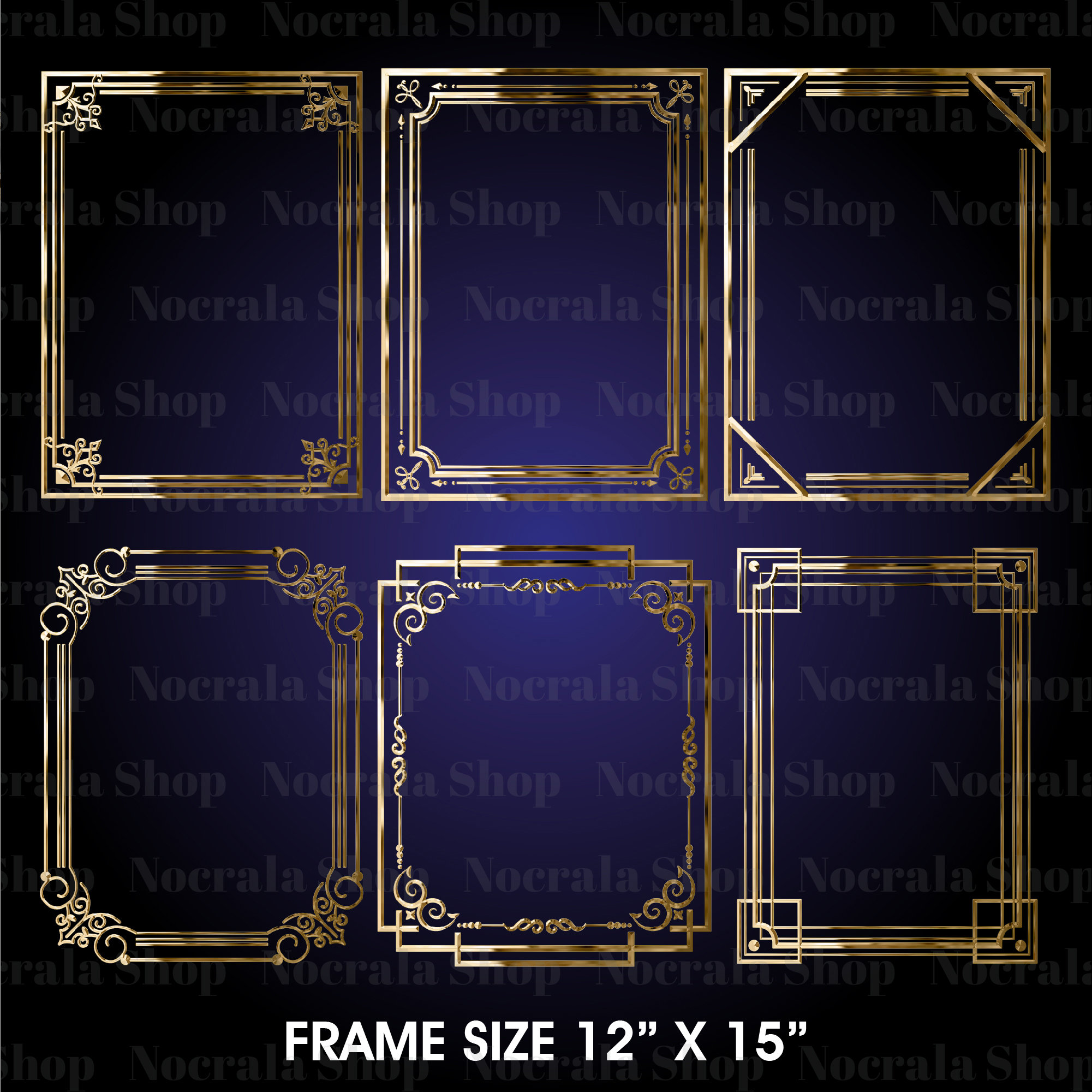 10 Vintage Gold Frames Clip Art Gold Frames Large Frames - Etsy