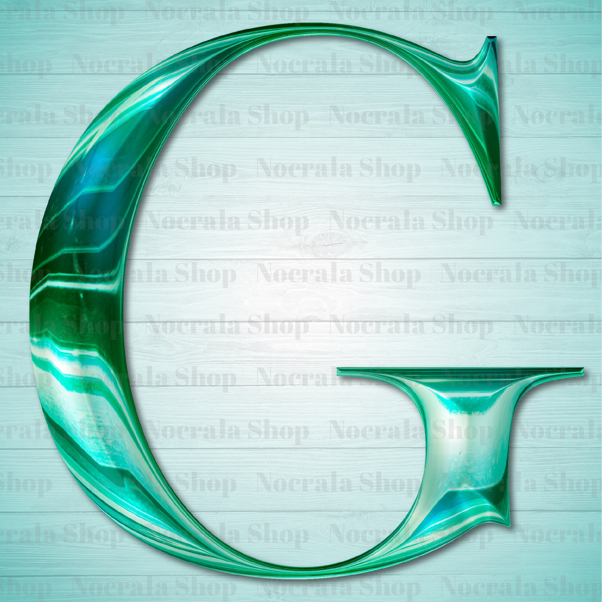 Green Metallic Alphabet Clipart PNG Clip Art Green Chrome - Etsy