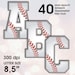 Baseball Alphabet Clipart, Sport Letters, Numbers, Symbols (PNG Digital ...
