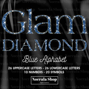 Blue Diamond Alphabet Clipart, Glam Letters PNG (digital Download) - Etsy